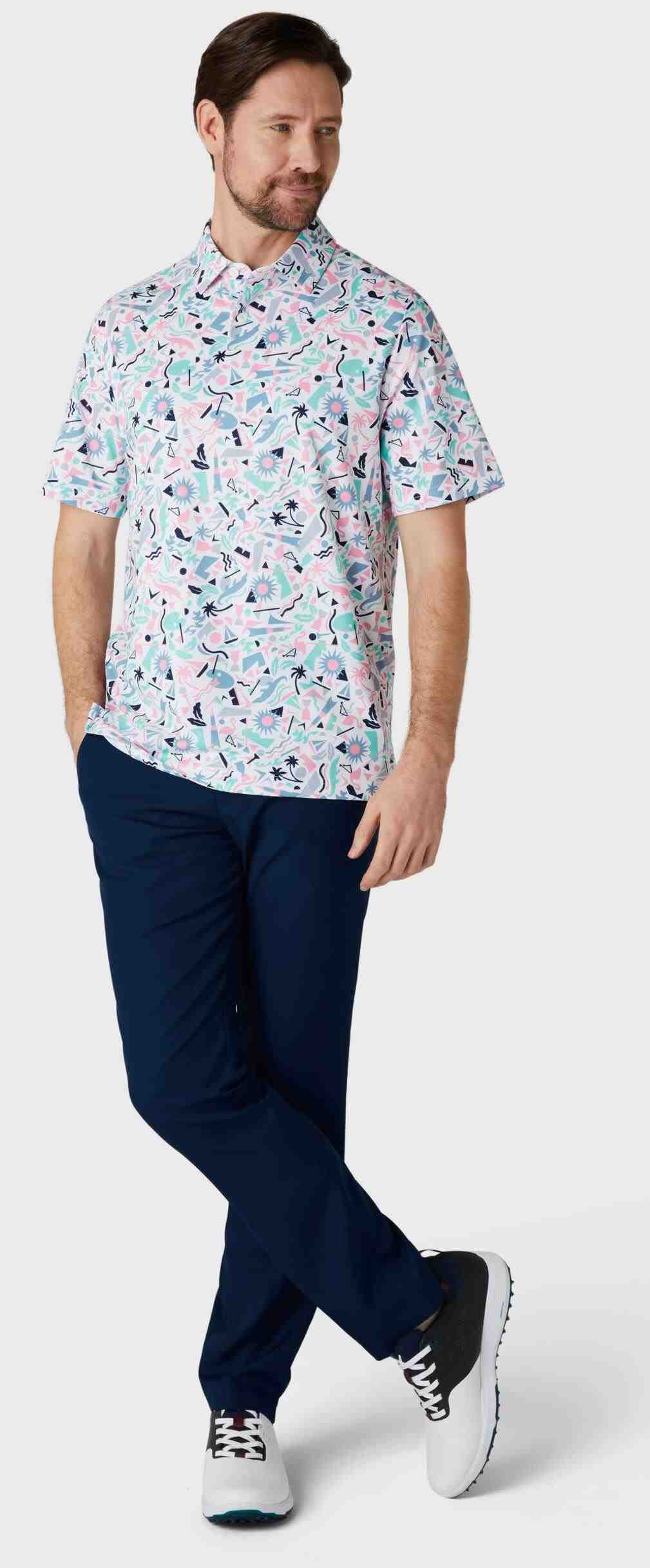 Callaway Florida Abstract Geo pánské polo, bílé | Golf pro všechny.cz